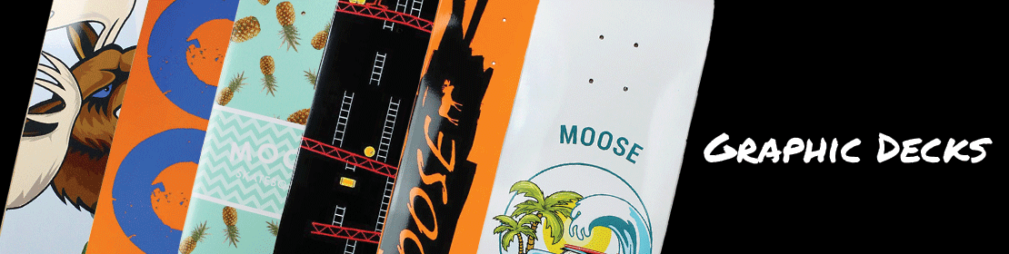 Graphic Skateboard Decks - Moose Skateboards and Longboards